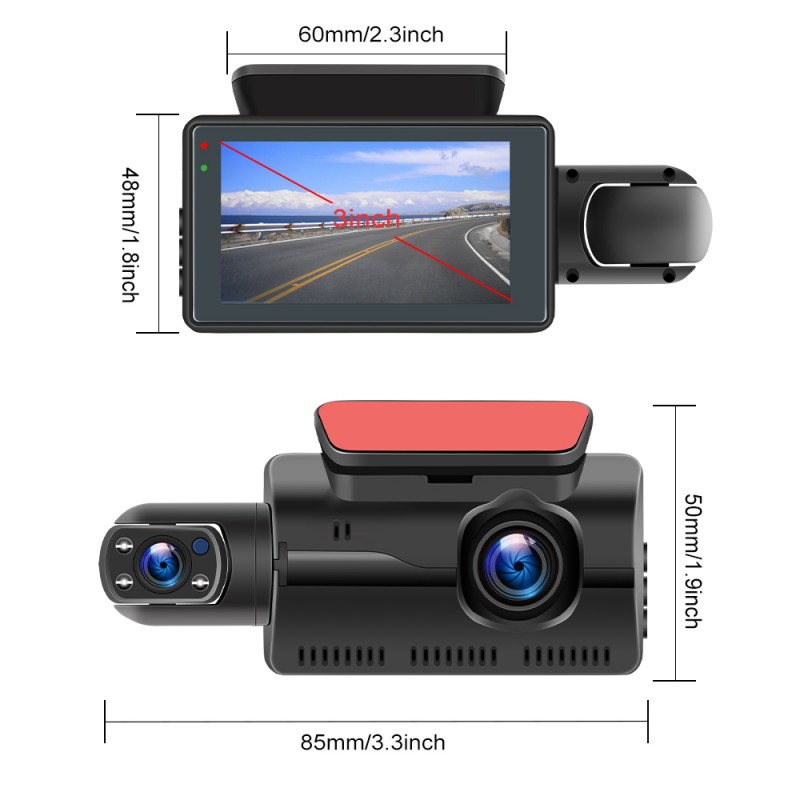Camera auto de bord DVR duala INOVA® C2, Ecran LCD 3 inch, 1080P HD ...